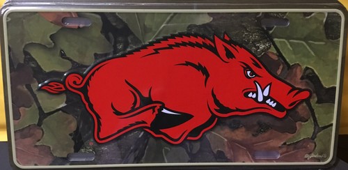 Arkansas Razorbacks Camo Metal Car Tag Automobile License Plate NEW | eBay