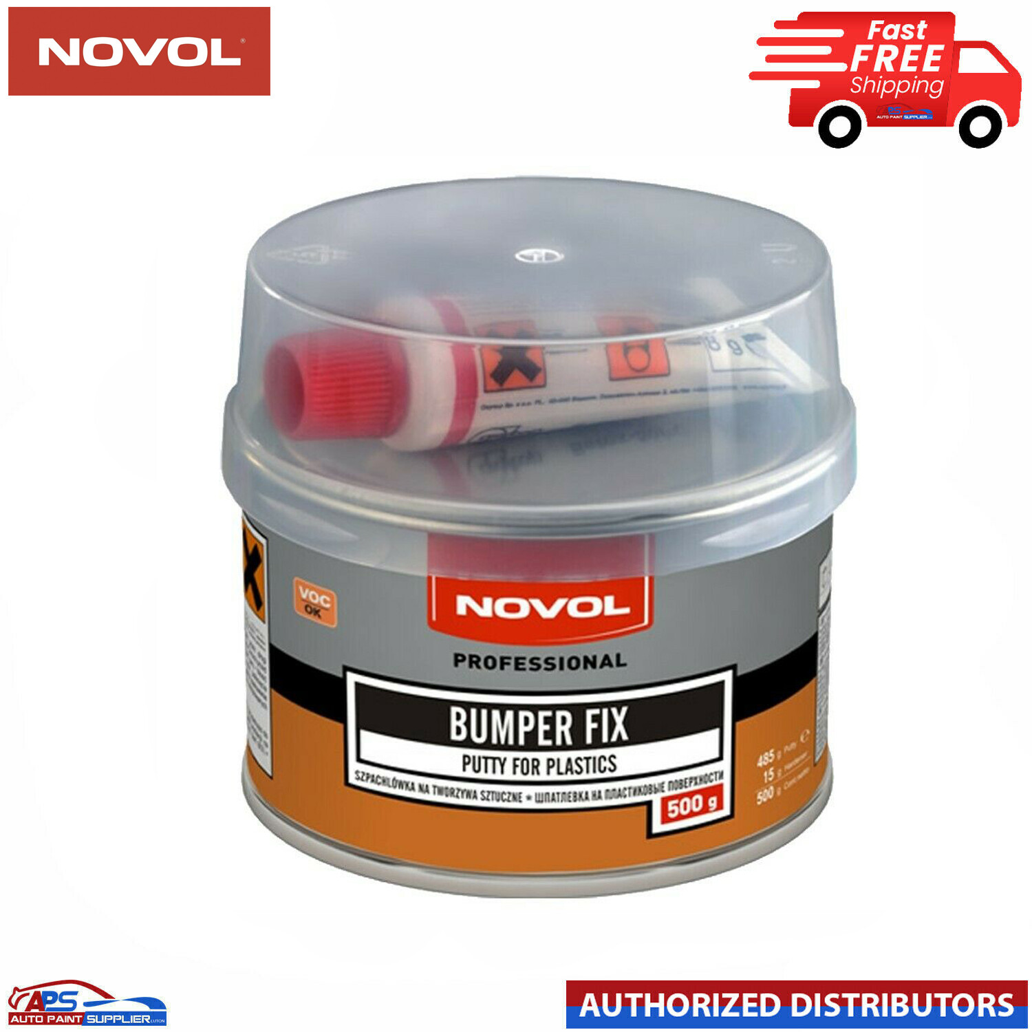 NOVOL BUMPER FIX PUTTY 500G - PLASTIC BUMPER FILLER FLEXIBLE ABS REPAIR ...