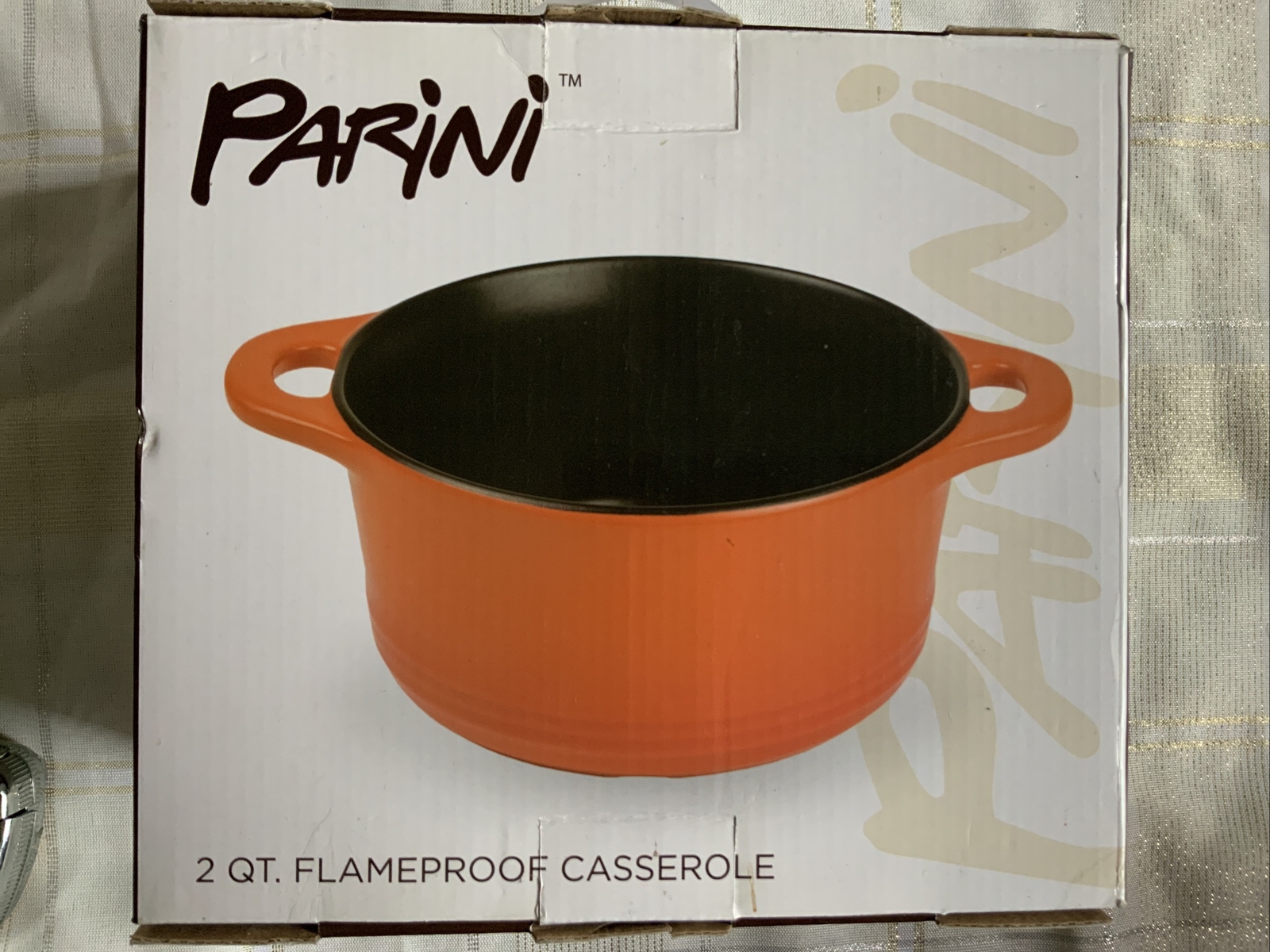 Parini 2 QT Flameproof Casserole Dish With Lid Orange | eBay