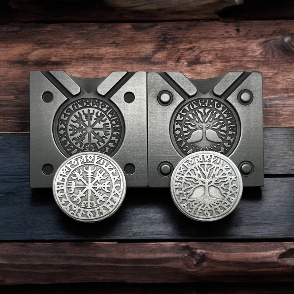 VIKING RUNIC COMPASS - (2 Sided) Graphite Coin Mold | eBay