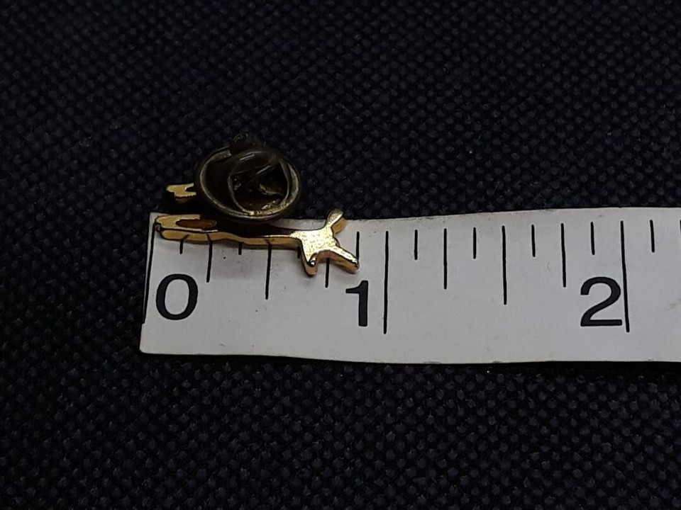 Vintage Goldtone Rudolph Reindeer Lapel Pin Tie Tack Pinback | eBay UK