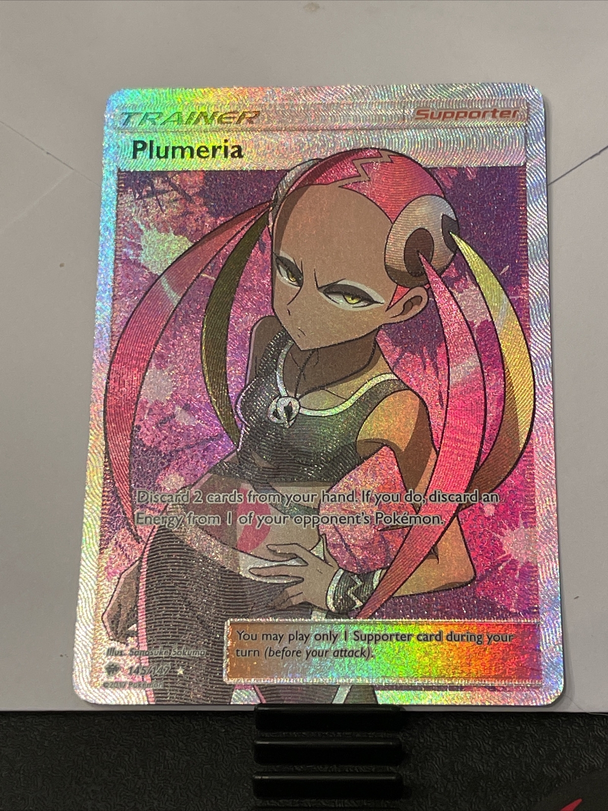 Pokémon Plumeria 145/147 rare full art burning shadows | eBay