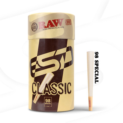 RAW Cones 98 Special | Classic 100 Pack | Slow Burning Rolling Paper ...