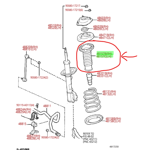 LEXUS OEM FACTORY FRONT STRUT INSULATOR DUST BOOT SET 2004-2009 RX330 ...