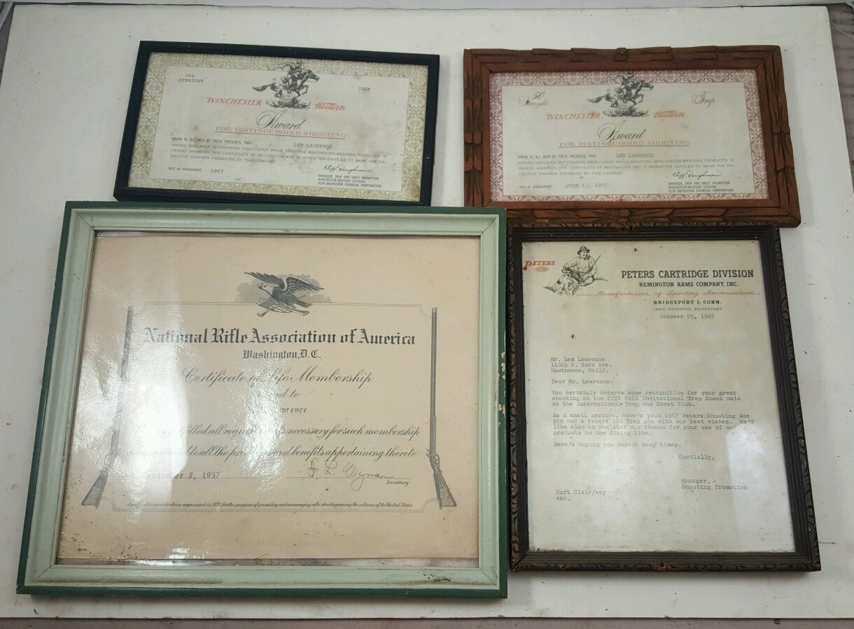 Vtg National Rifle Association CERTIFICATE OF LIFE MEMBERSHIP ...