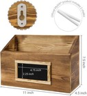 Burnt Wood Wall Mounted Mail/File/Magazine Holder w/ Chalkboard Label ...
