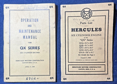 Hercules Motors Corporation 1948 QX Series Operation / MX Manual ...