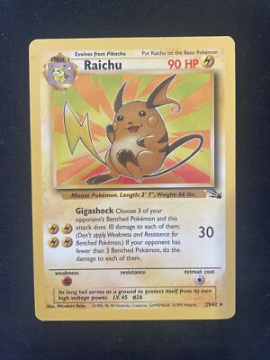 Raichu - Fossil Set - 29/62 - Pokemon Card - NM - .99 Combined Shipping ...