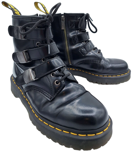 Dr Martens 1460 Fenimore Bex Moto Boots Black Leather 3 Buckle Men 8 ...