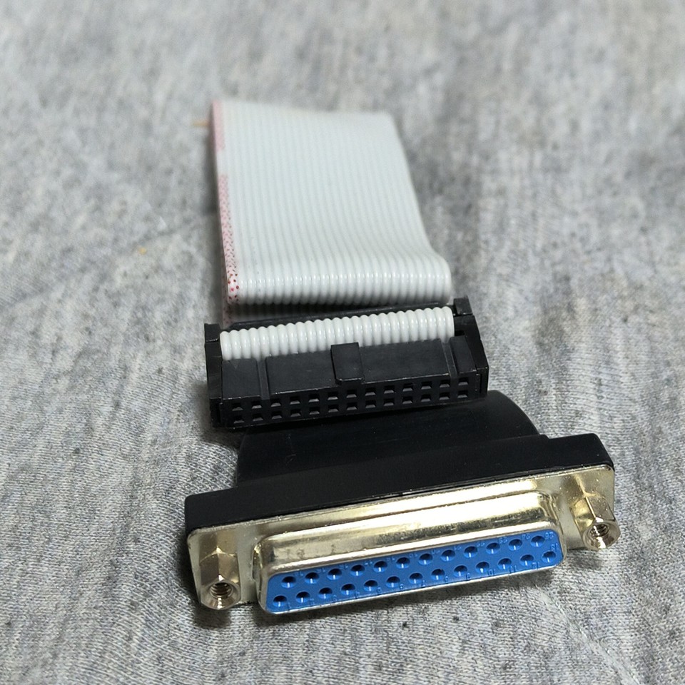 26-pin parallel header to DB25 female jack - 30cm long ribbon cable | eBay