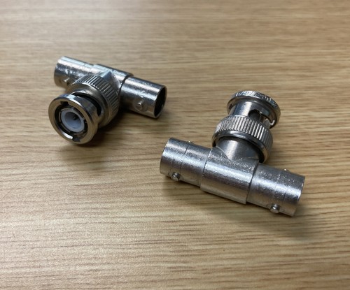 2 BNC Tee Connectors RF Adapter Connector Male Female Amphenol 74868 UG ...