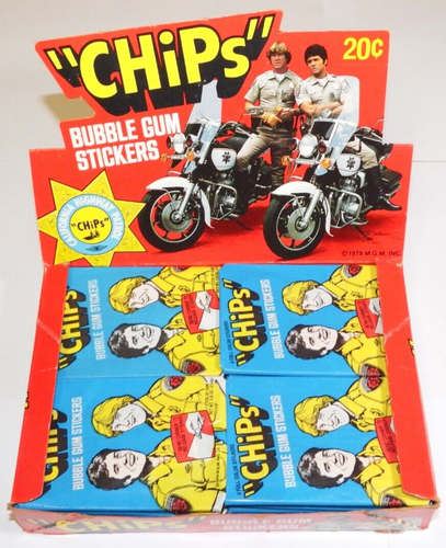 Full box of 36 sealed CHiPs trading gum card packs Made by Donruss 1979 ...