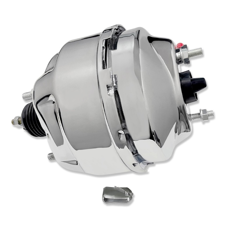 8" Dual Diaphragm Universal Bendix Style Brake Booster Chrome Finish ...
