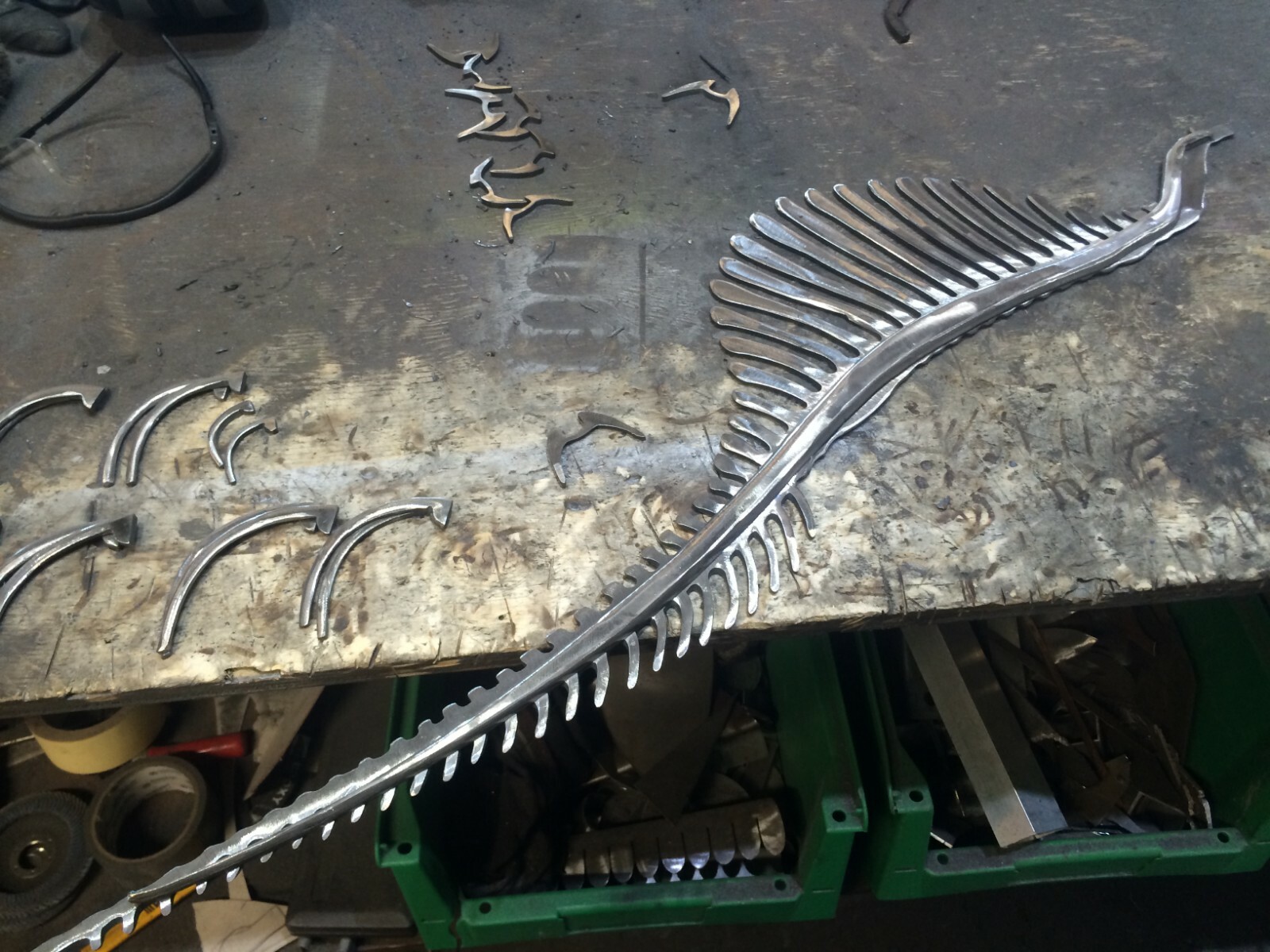 Handmade Welded Steel Dinosaur Skeleton Sculpture / Spinosaurus | eBay UK
