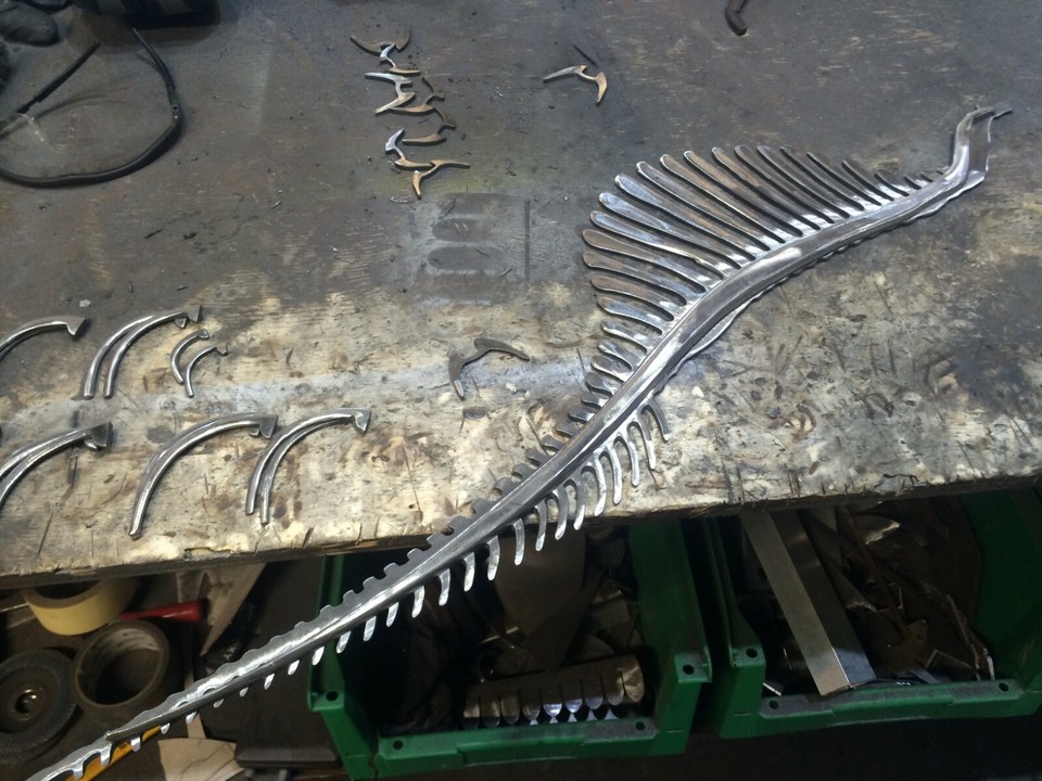 Handmade Welded Steel Dinosaur Skeleton Sculpture / Spinosaurus | eBay UK