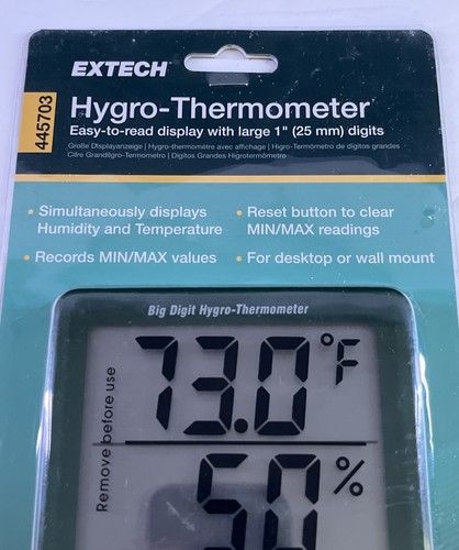 Extech 445703 Big Digit LCD Hygro-Thermometer - White/Green for sale ...