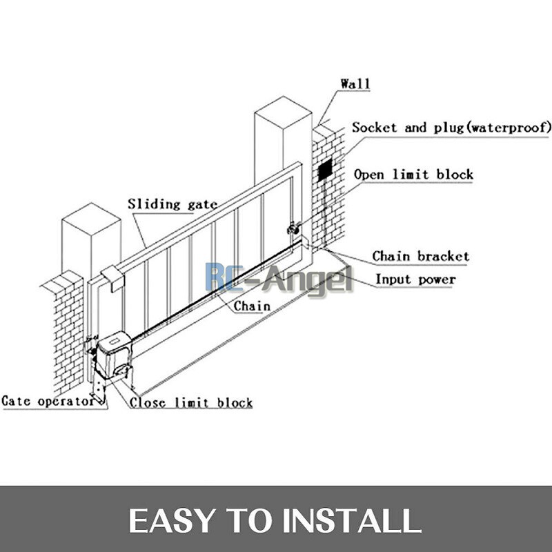 4400Lbs Sliding Electric Gate Opener Automatic Motor Remote Kit Heavy ...