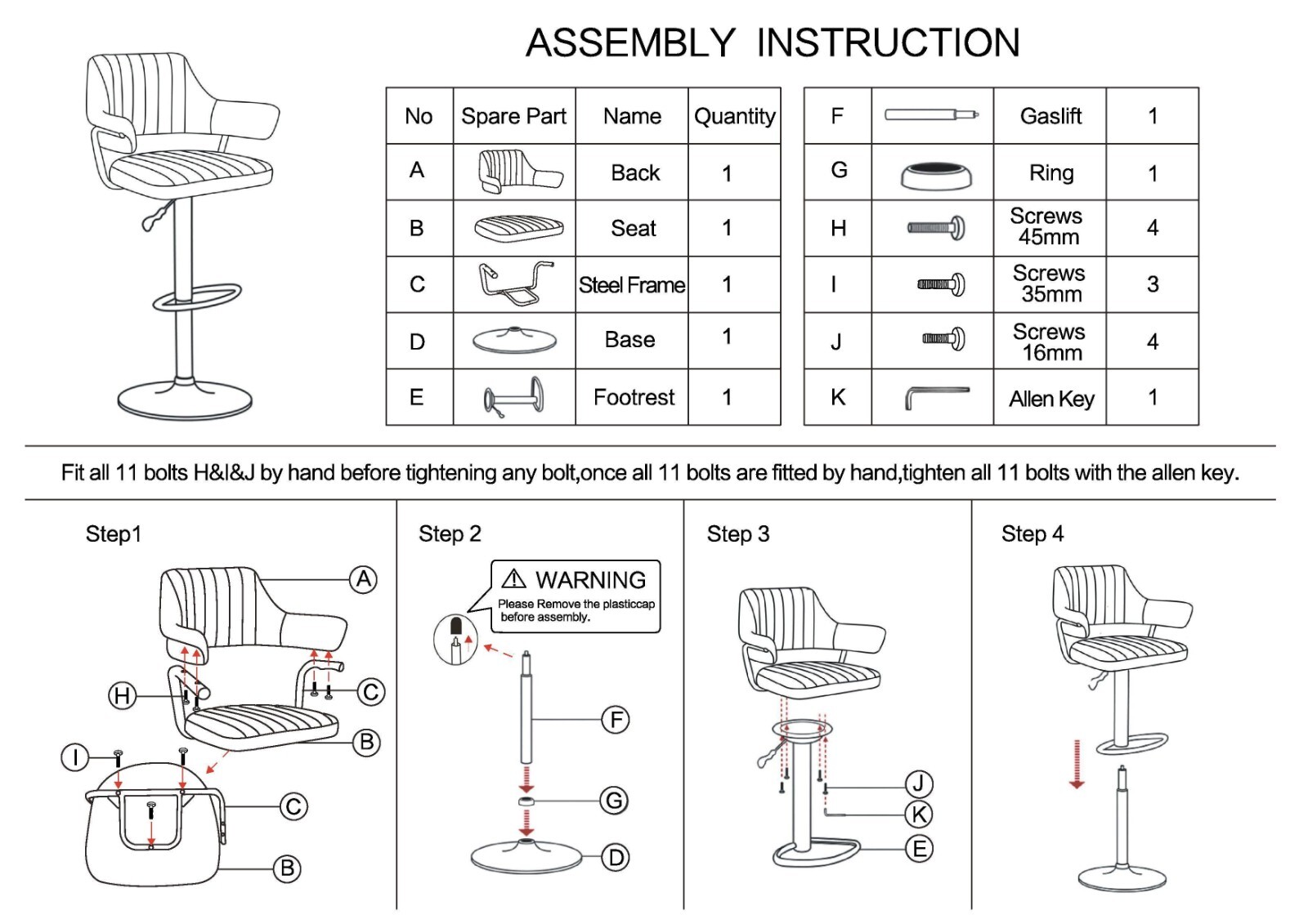 SET OF 2 PLUSH BAR STOOLS, GAS LIFT, BREAKFAST KITCHEN BAR PADDED ARMS ...