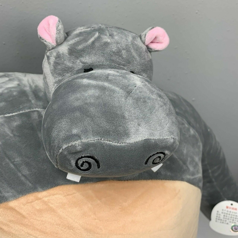 Tiny Head Hippo Plush Stuffed Animal Small Head Muscle Body Large Size ...