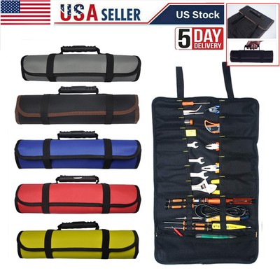 Electrician Tool Pocket Bag Roll Up Storage Organizer Bags Canvas ...
