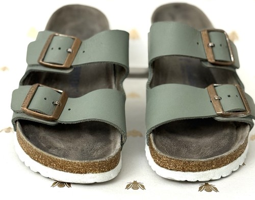 Women’s Birkenstock Arizona Custom Dyed Sage Green w/ Copper Painted ...