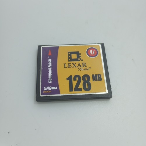 #V) LEXAR COMPACT FLASH MEMORY CARD MEDIA 128MB 4X SPEED OLD DIGITAL ...
