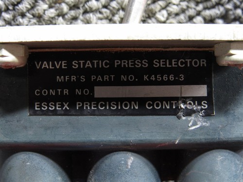 K4566-3 Essex Precision HYCAR-80 Static Pressure Selector Valve | eBay