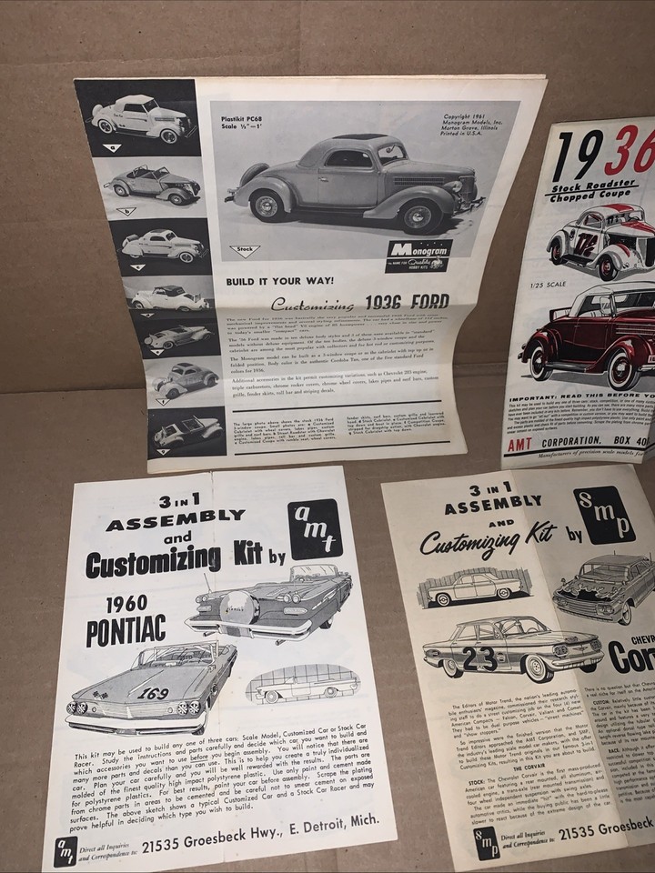 Lot Of Vintage Model Car Instructions (Lot#MC13) | eBay