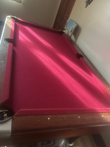 Riley 6ft x 3ft American Pool Table Red Cloth Balls & Cues Included ...