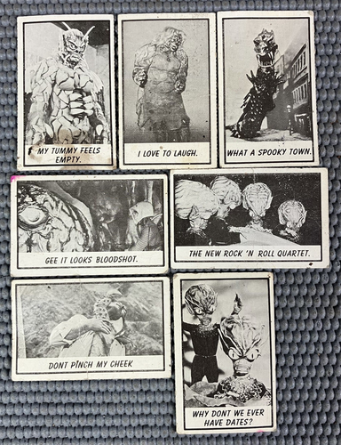 MONSTER LAFFS.MIDGEES MINIS 7 Vintage Monster Trading Cards. Lot of 7 ...