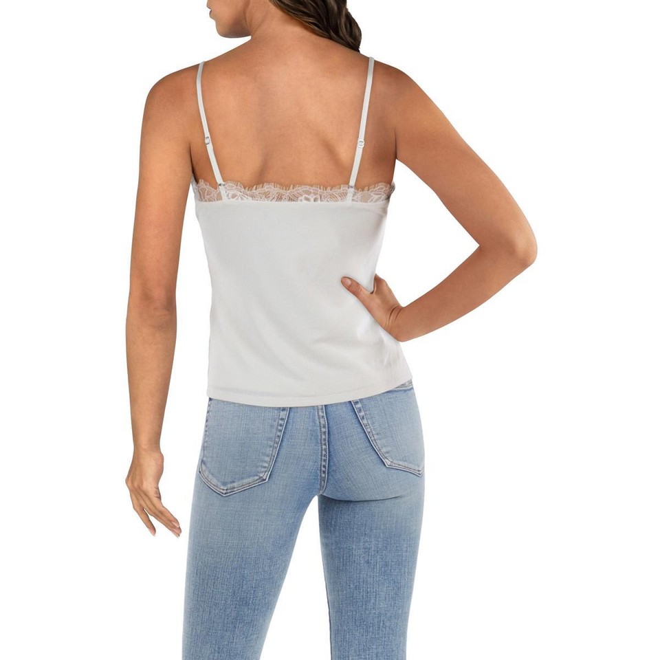 Guess by Marciano Womens Garland Ivory Satin Lace Trim Cami Top S BHFO ...