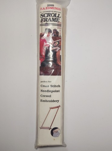 Hardwood Split Rail Scroll Needlework Frame FA Edmunds 8 1/2" x 18 ...