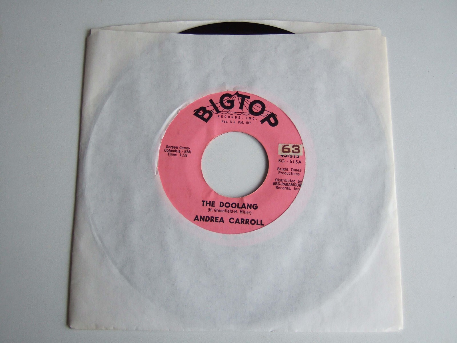 Andrea Carroll - The Doolang / This Time Tomorrow - Bigtop 45-515 ...