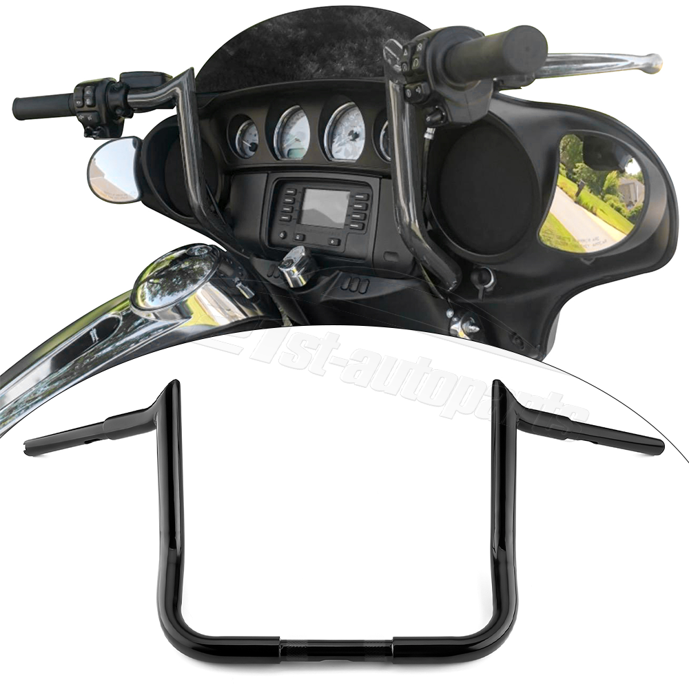 10" Meathook Ape Hanger Bars Handlebars For Harley Touring Street Glide ...