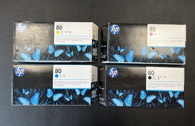 x4 HP 80 Printhead & Cleaner Pour HP DesignJet 1000 | eBay