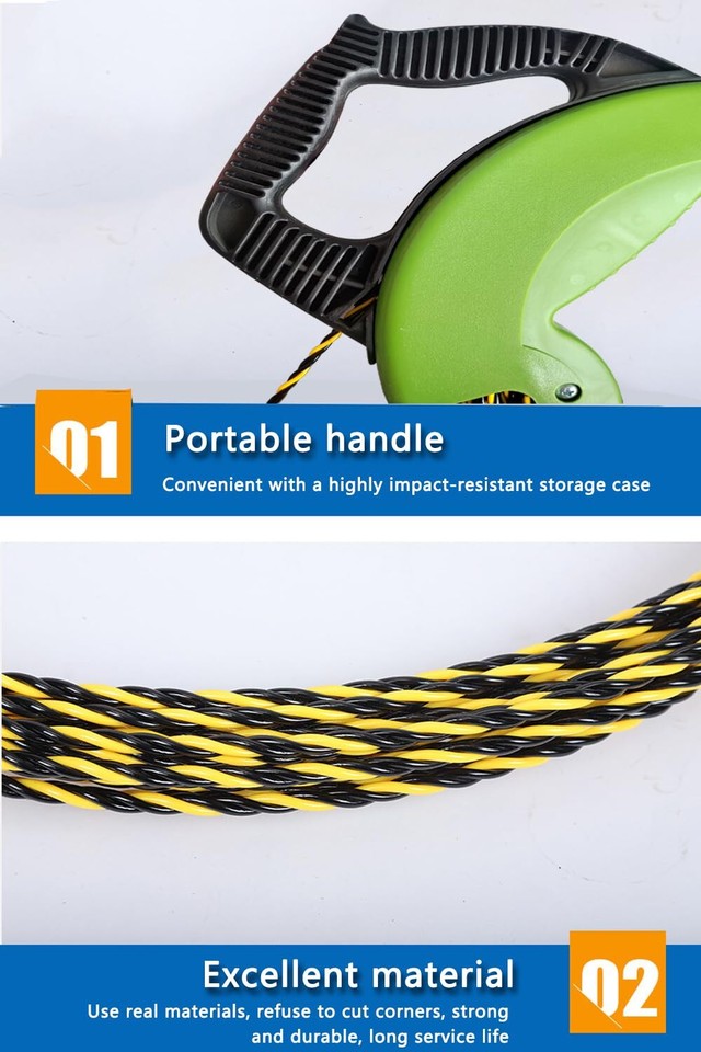 Electrical Fish Tape 1/6-Inch x 100-Foot Fish tape Wire Puller 100ft ...