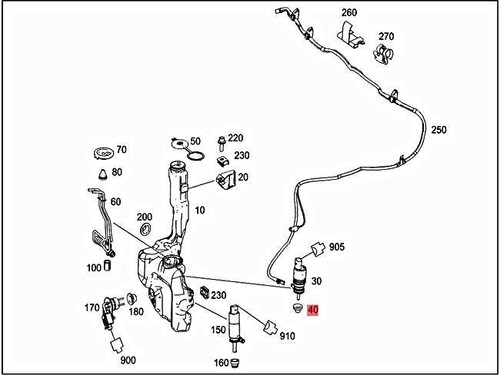 Genuine MERCEDES Between reservoir and pump Feed-through grommet ...
