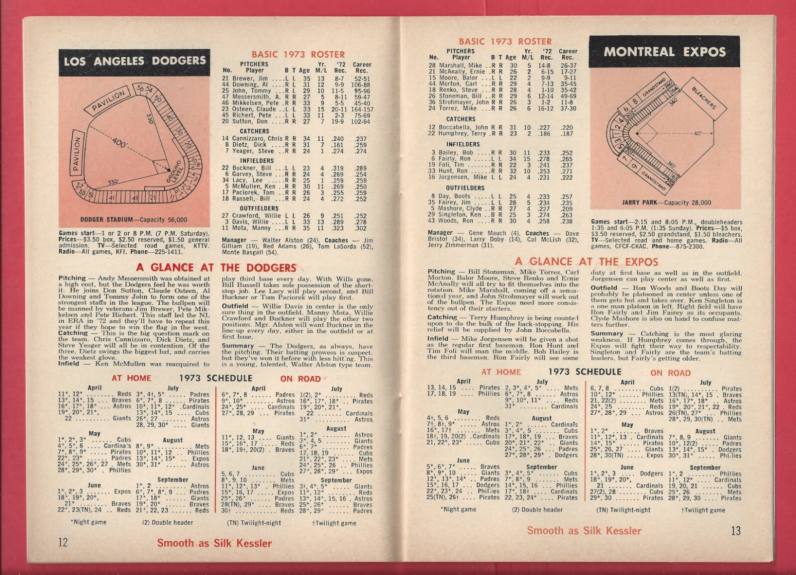1973 Smooth as Silk KESSLER Baseball Fans Guide EX COND. | eBay
