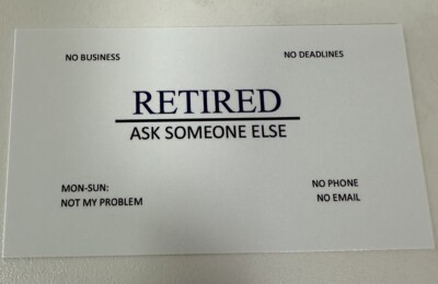Retirement Business Cards - 50 Humorous -Funny Novelty Gift 4 the ...