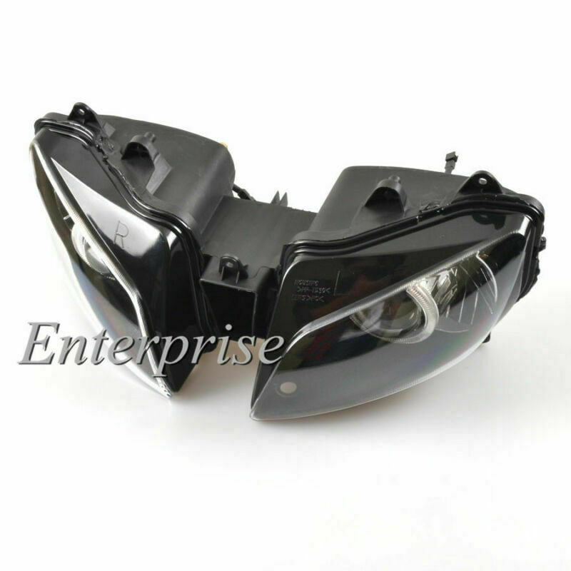 Headlight White Angel Eyes+Blue Demon Eyes+HID Assembly For Yamaha YZF ...