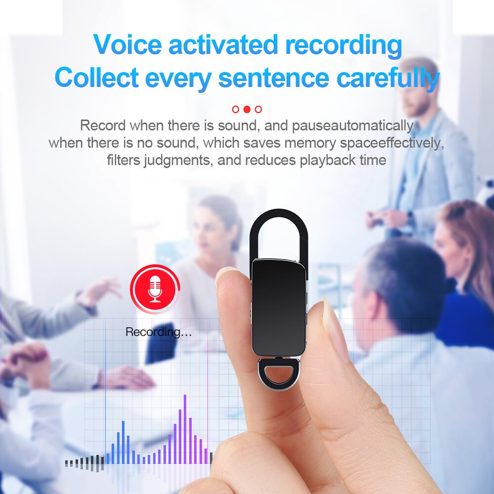 Mini Hidden Spy Digital Audio Recorder Voice Activated Key Chain MP3 ...