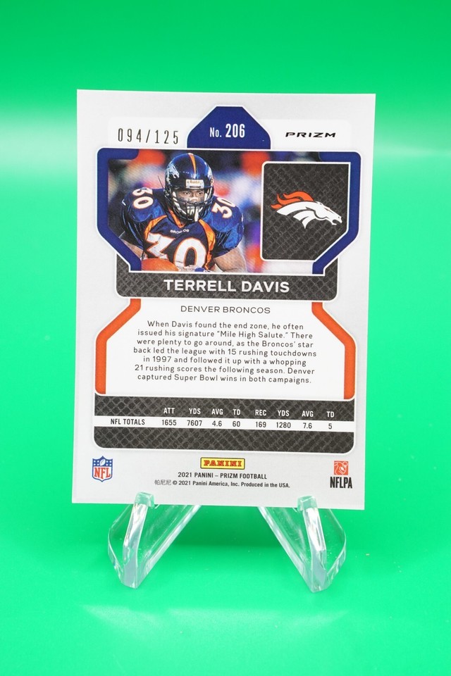 2021 Prizm Base Prizm Purple SP /125 #206 Terrell Davis JB6 | eBay