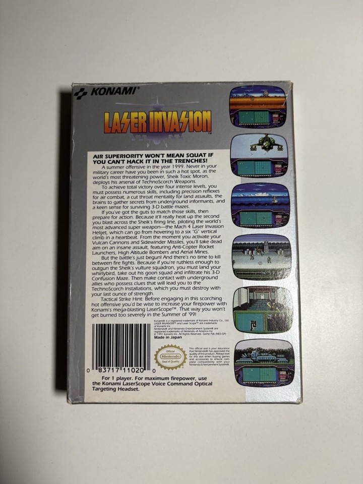 Laser Invasion (Nintendo NES, 1991) In Box, With Box Protector Tested ...