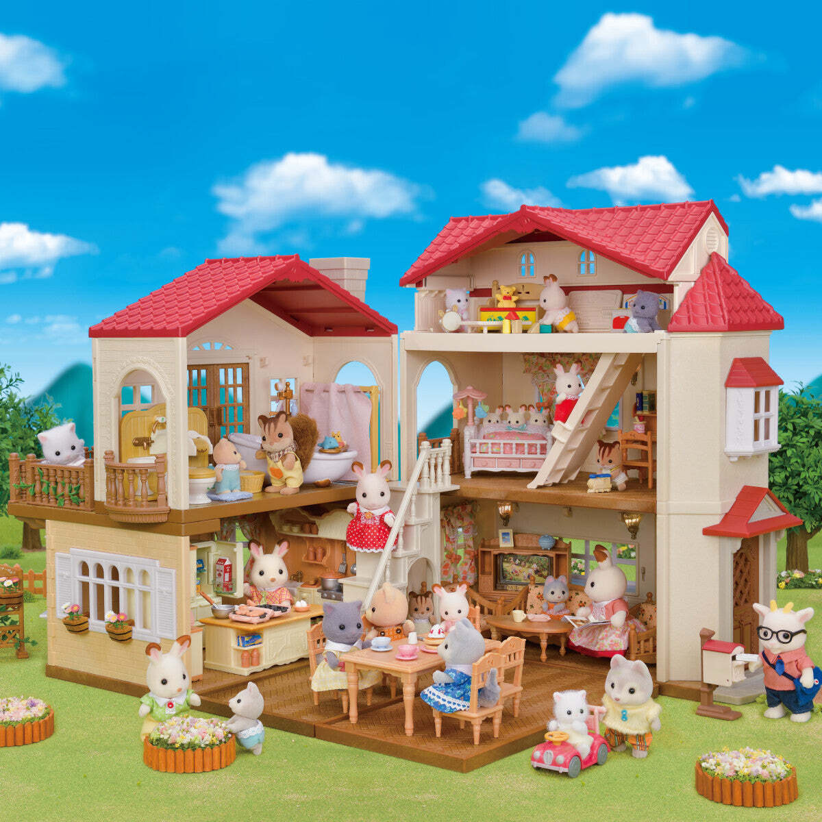 CALICO CRITTERS #CC2079 Red Roof Country Home - Secret Attic Playroom ...