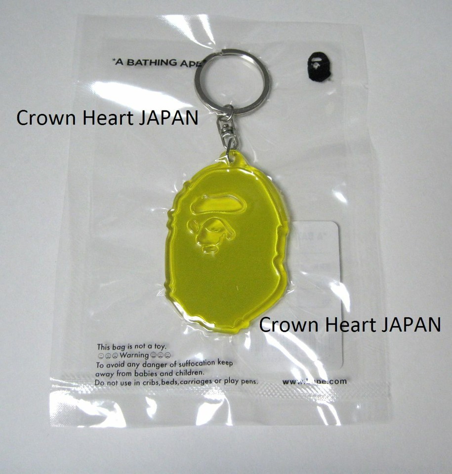 New A BATHING APE APE HEAD REFLECTIVE KEYCHAIN from BAPE (Choose one ...