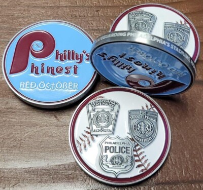 Philadelphia phillies Red October Police Challenge Coin. Philly, Septa ...