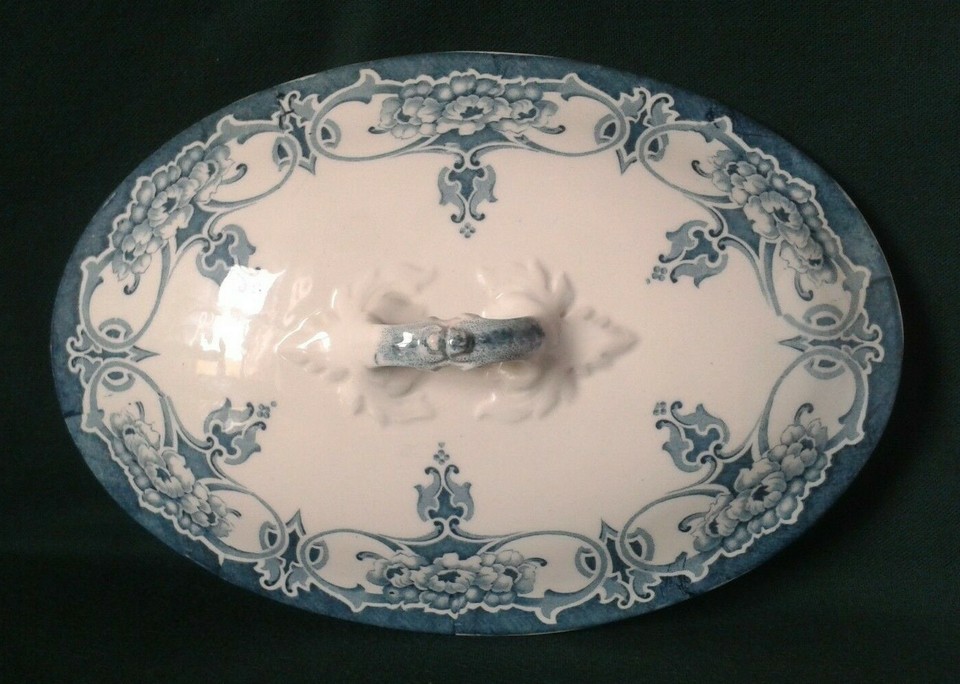 MYOTT MONARCH TUREEN ART NOUVEAU SEMI PORCELAIN VEGETABLE TUREEN GREEN ...