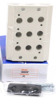 AIRTAC 5V/4V110 Solenoid Valve Confluence Plate Base 100M-3F /100M3F | eBay