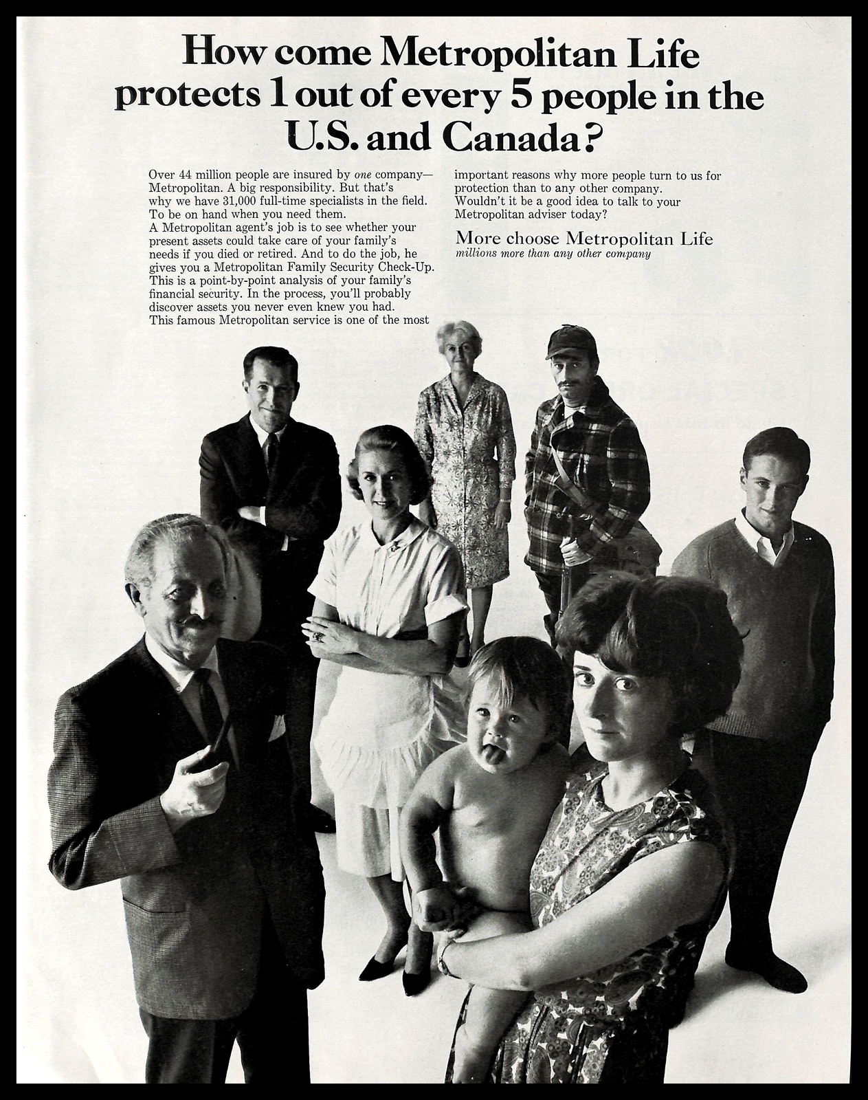 1964 Metropolitan Life Insurance Company Vintage PRINT AD Family ...