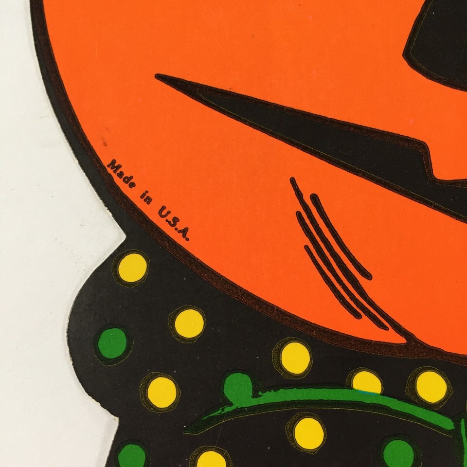 Vintage Beistle Co Halloween Pumpkin Diecut Cut Out Decoration USA Made ...